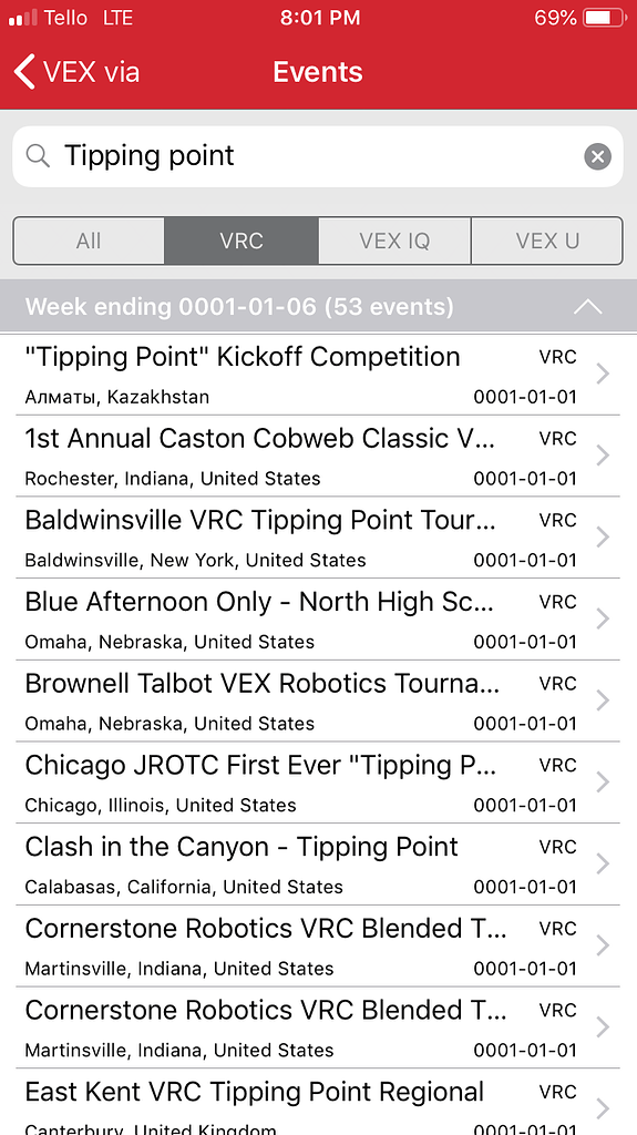 Vex Via Issue With Event Dates - Website/Forum Support - VEX Forum