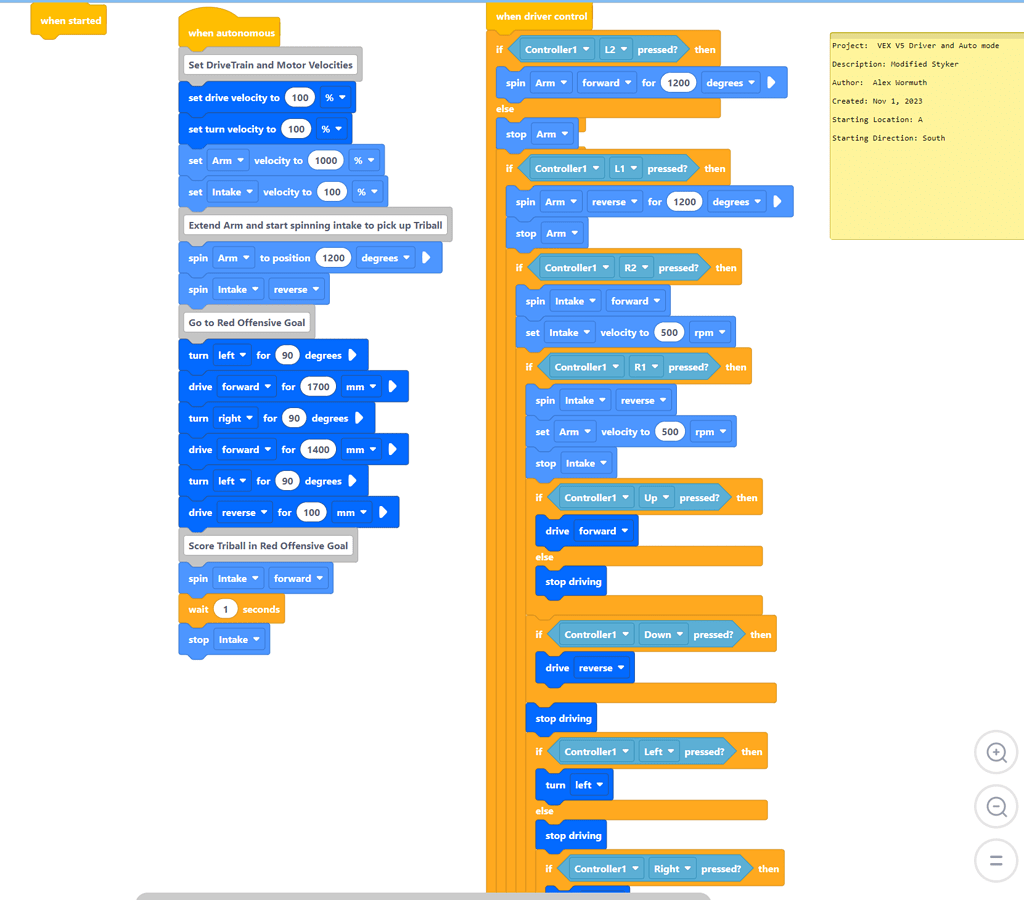 Arm and intake not working properly - General Forum - VEX Forum