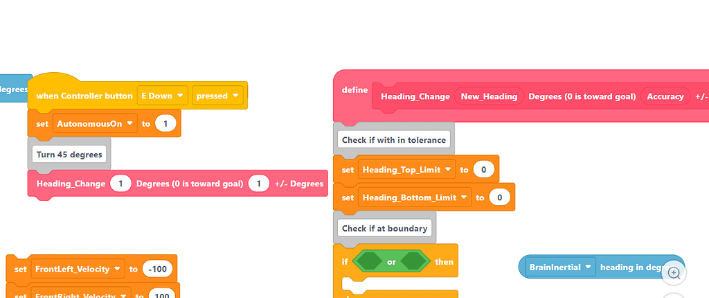 In Vex IQ my blocks - can not get parameters to show up in define block ...