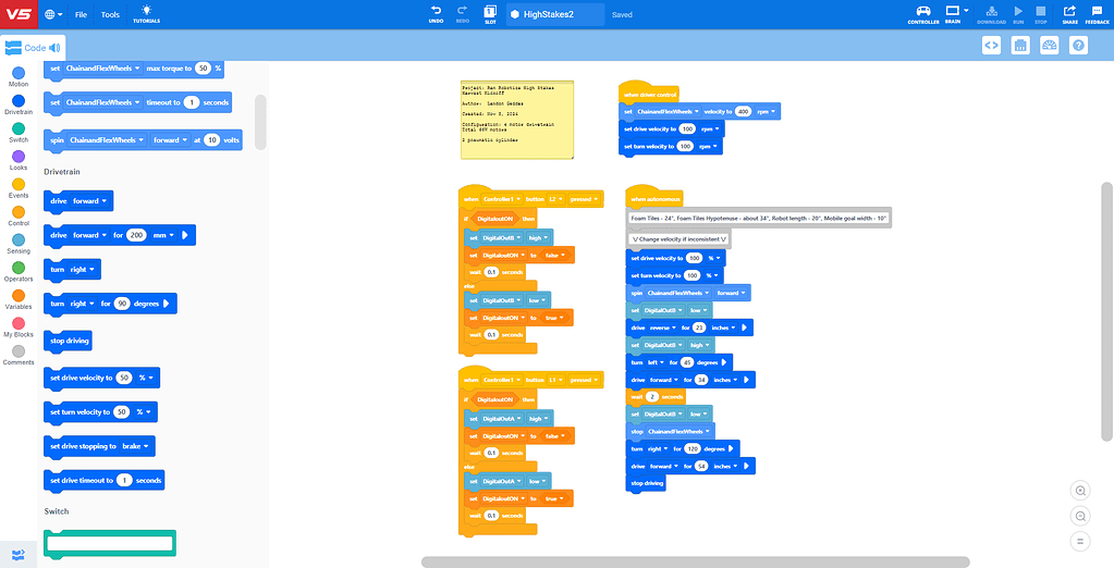 Testing autonomous block - General Forum - VEX Forum
