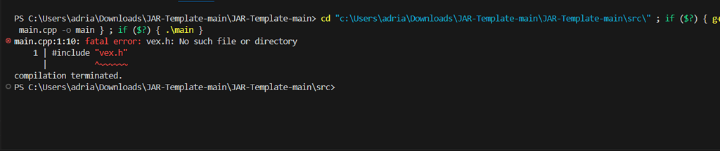 Vex.h no file or directory - Programming Support - VEX Forum