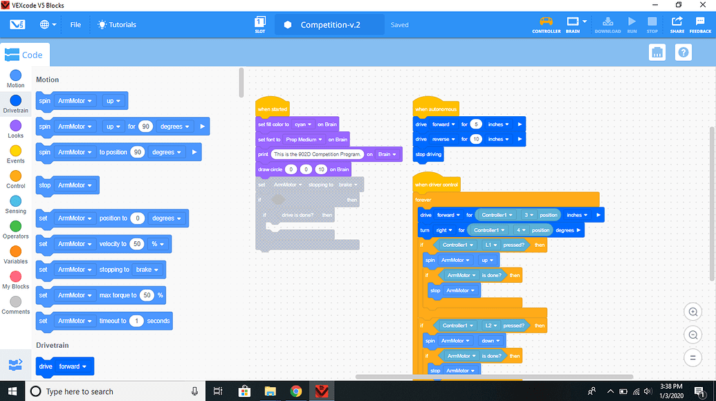 V5 Block Coding - Driver Control - VEXcode V5 Tech Support - VEX Forum