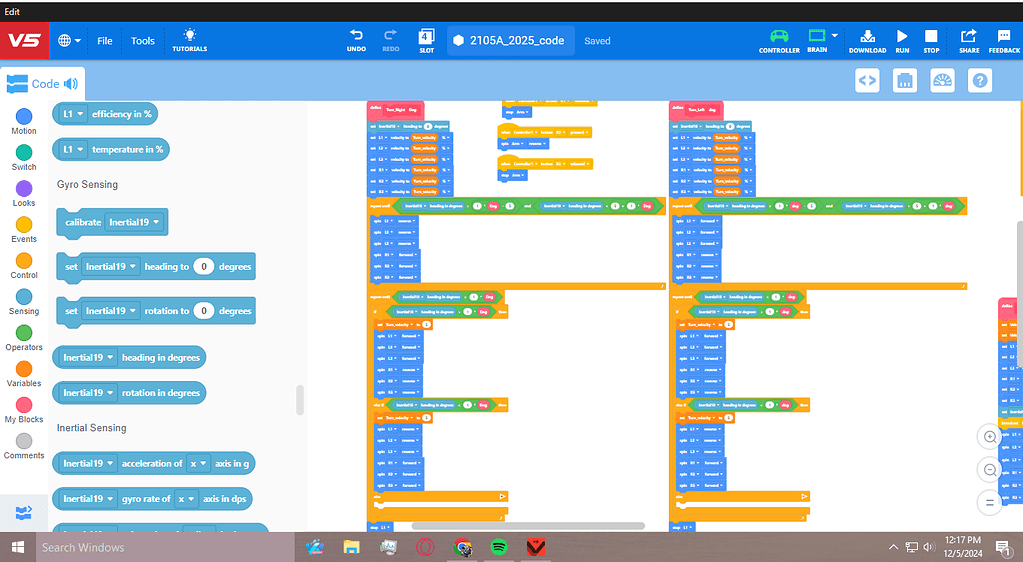 what do I need to do to make this 6 motor turning with inertial - Programming Support - VEX Forum