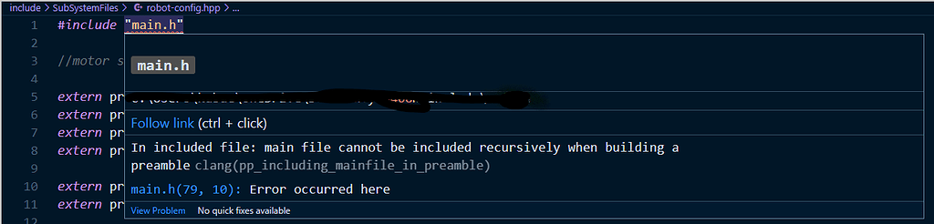 In included file: main file cannot be included recursively when ...