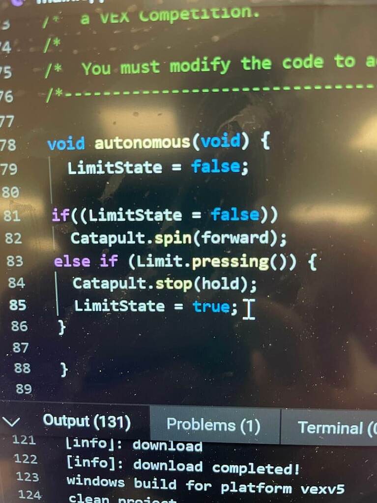 Catapult Drawback Issue Vexcode V5 Tech Support Vex Forum