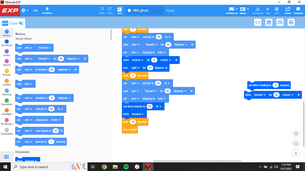 EXP Programming issue - Programming Support - VEX Forum