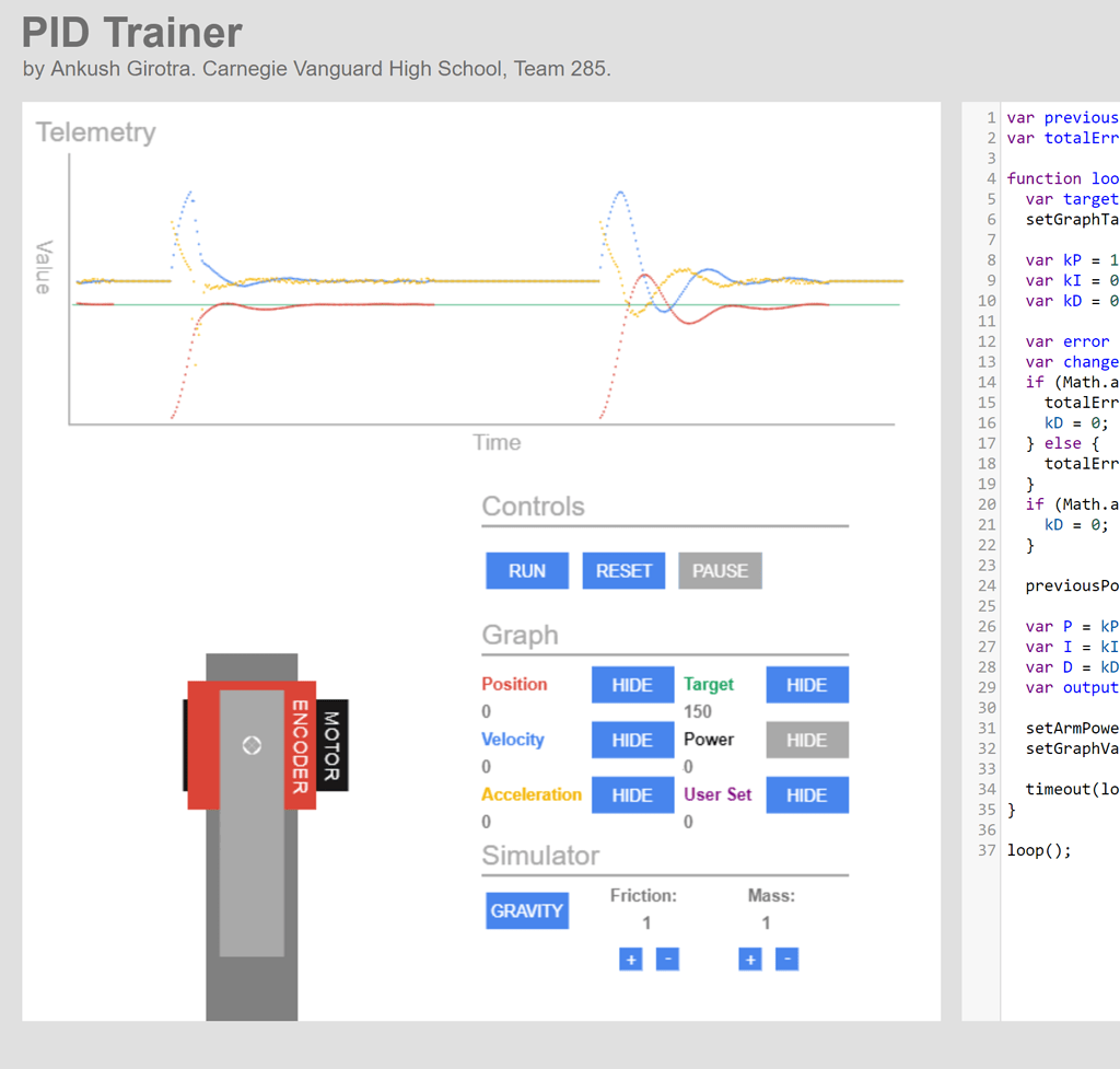 Control Loop Simulator For Teaching Programming - VEX V5 General Discussion - VEX Forum