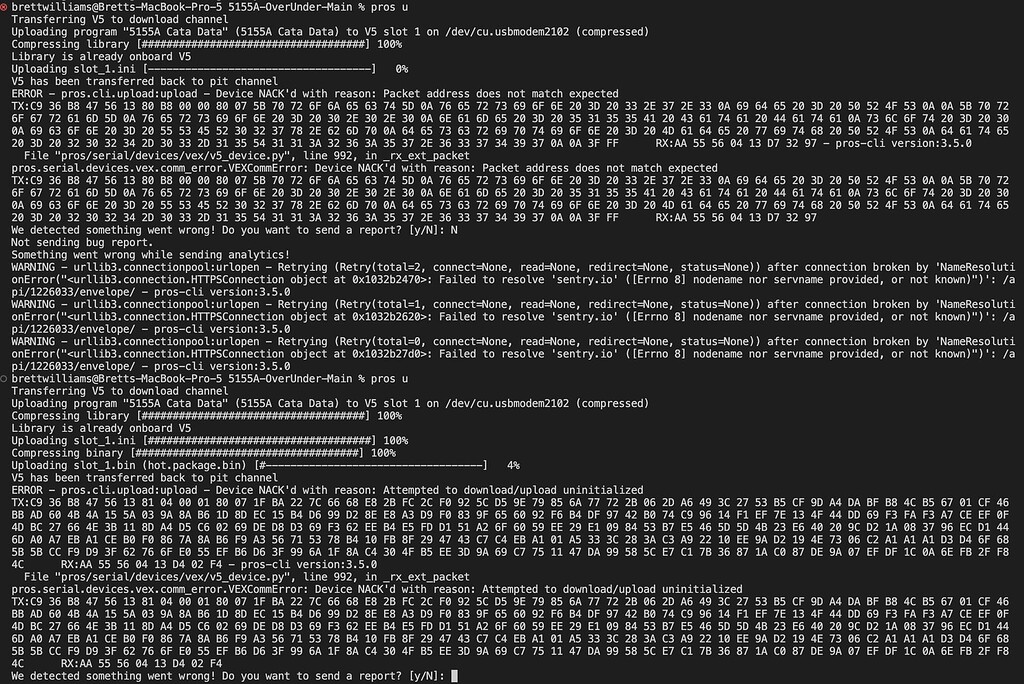 PROS Download Error - Programming Support - VEX Forum