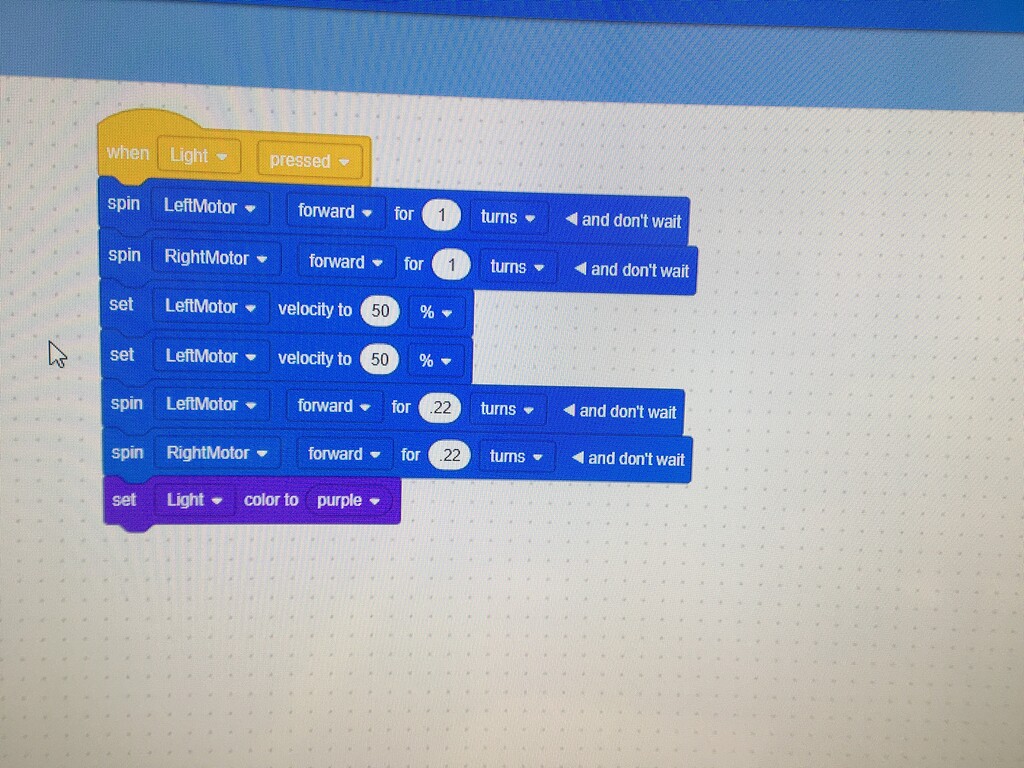 Help with coding. Move forward one speed and then change speeds ...