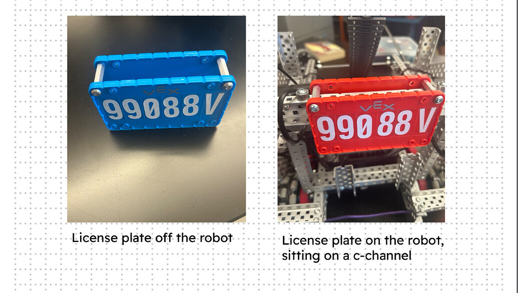 3D printed license plate holders - VEX V5 General Discussion - VEX Forum