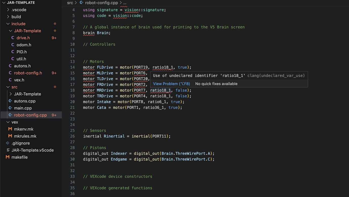 JAR Template setup issues - Programming Support - VEX Forum