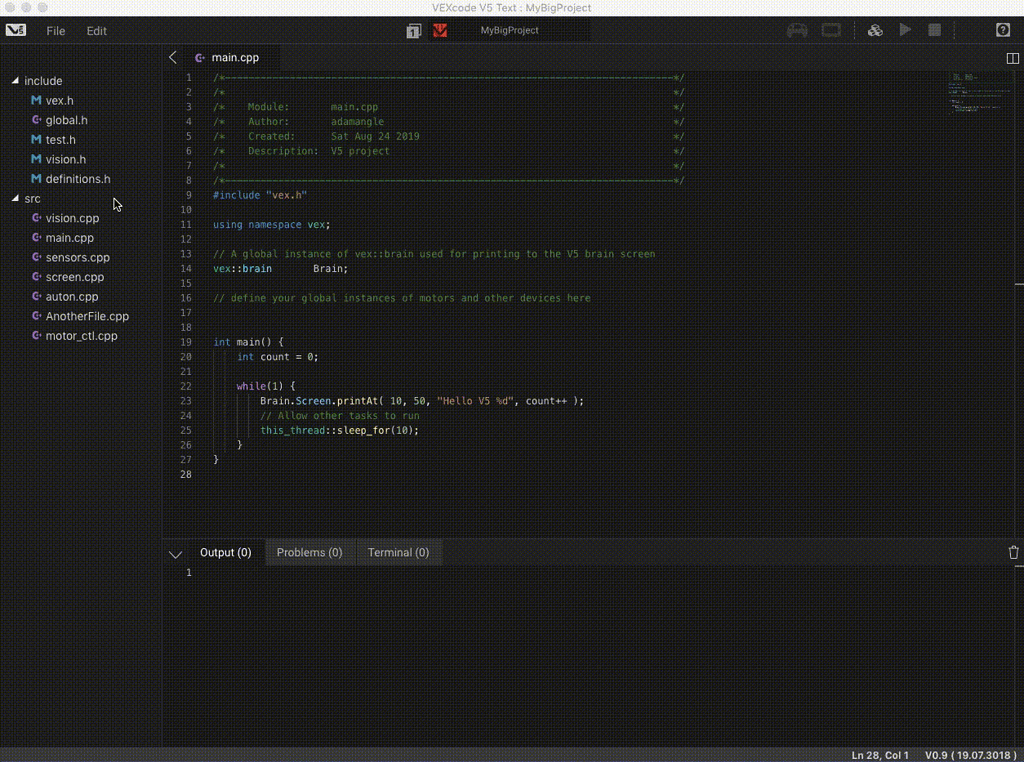 Vexcode V5 Text File Hierarchy Set To Fixed Size Vexcode Pro V5 Text Tech Support Vex Forum 3017