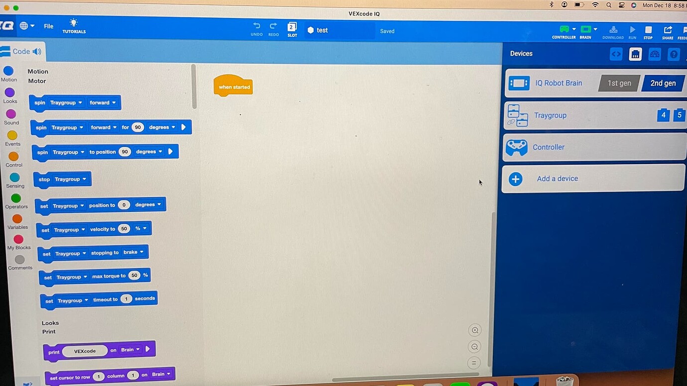 How to configure 2 motors on a single button (manual drive) - VEX IQ ...