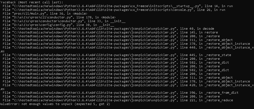 PROS having errors in terminal - UNOFFICIAL Tech Support - VEX Forum