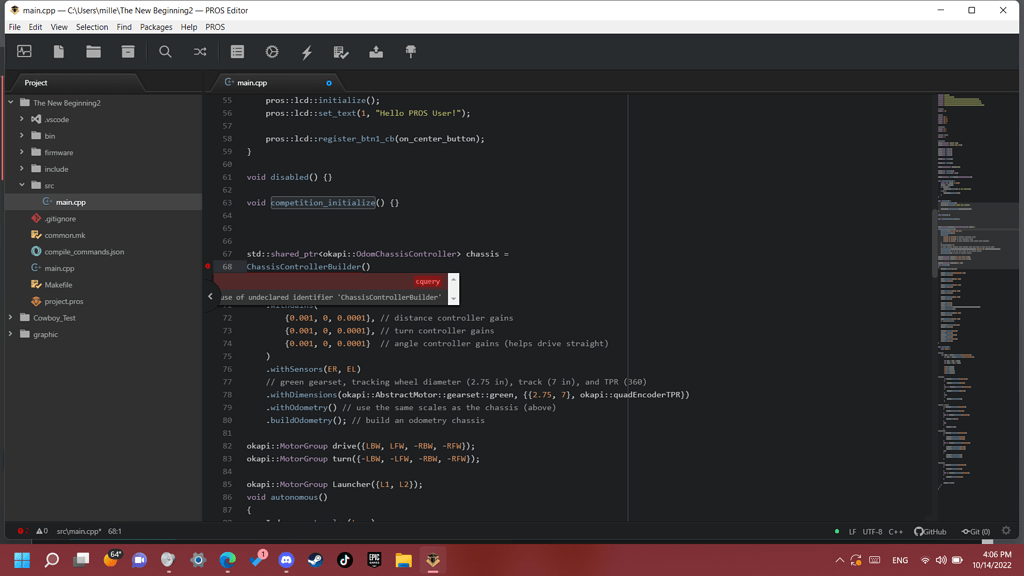 I'm having trouble with the odometry chassis - Programming Support - VEX Forum