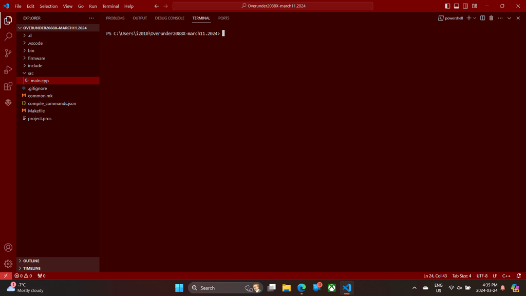 Why is my Visual studio terminal not uploading code? - Programming Support - VEX Forum