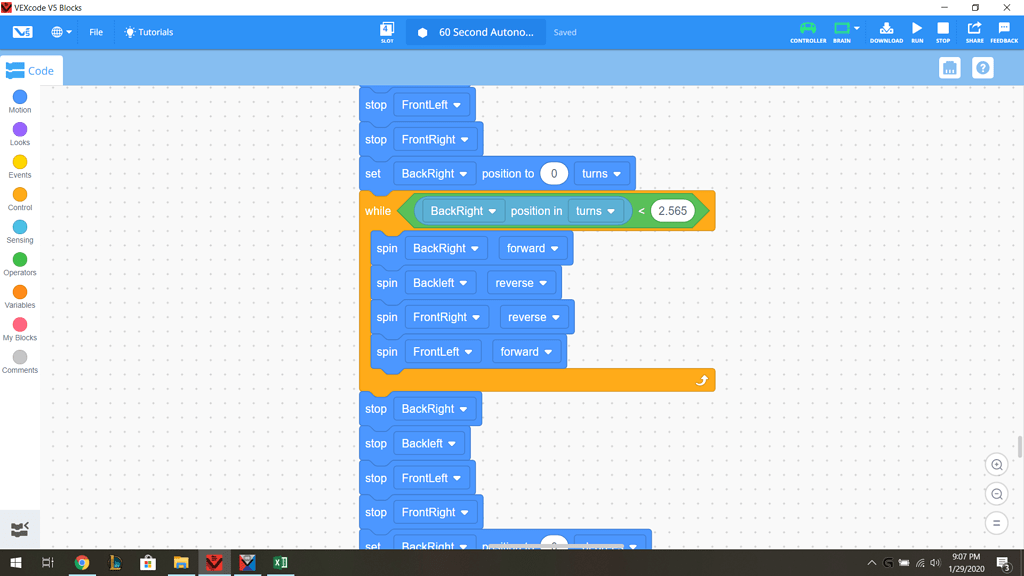 Wheels Continuously Spin On Goal Vexcode V5 Tech Support Vex Forum