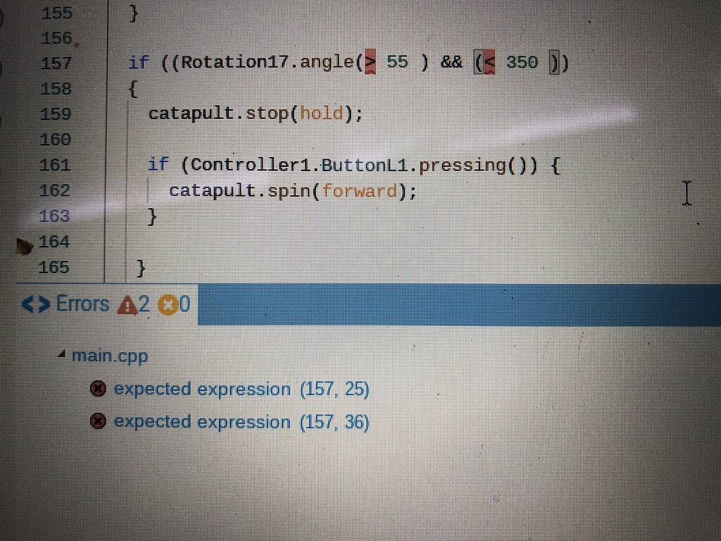 Vex Catapult Rotation Sensor Code Programming Support Vex Forum 