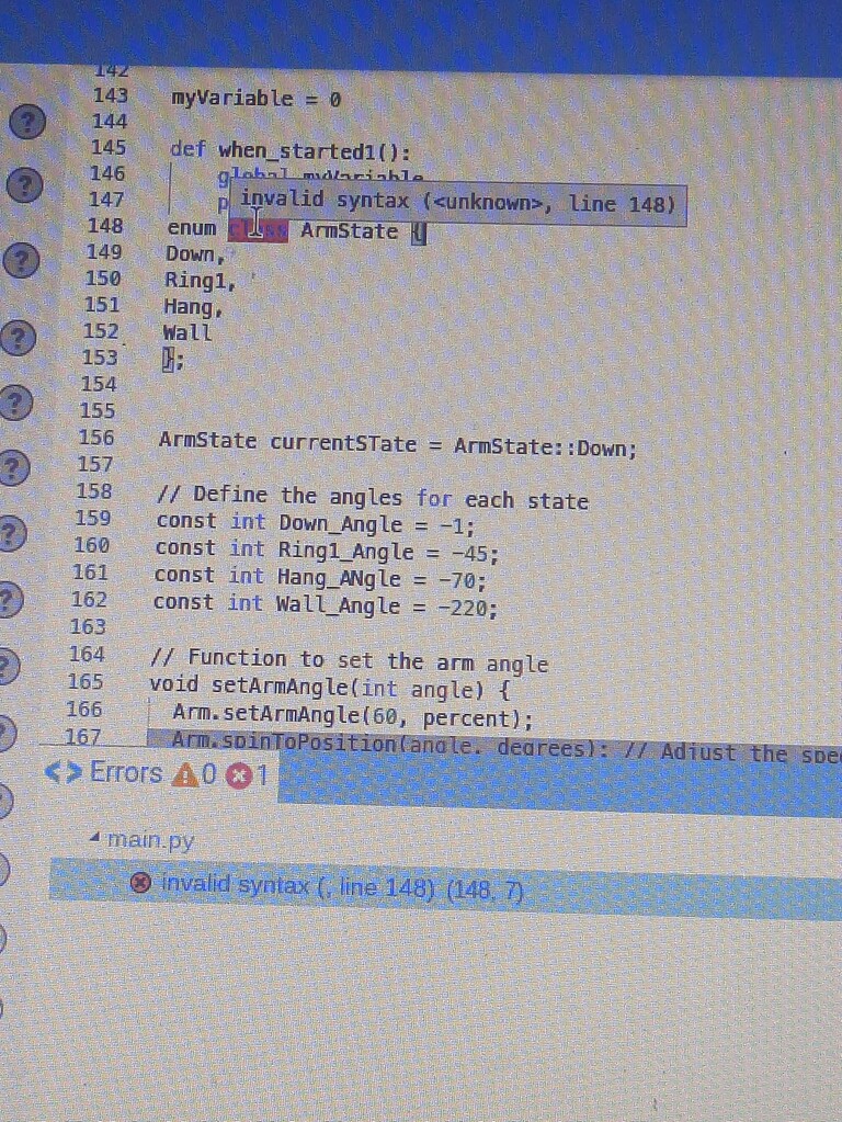 What is Invalid syntax in Python - Programming Support - VEX Forum