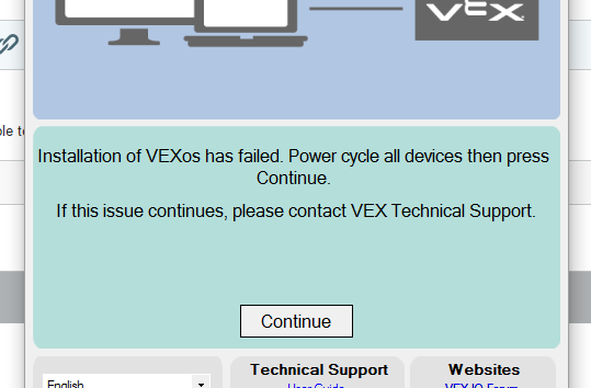 Unable to update firmware from 1.15 to 2.0.1 using Vex OS Utility ...