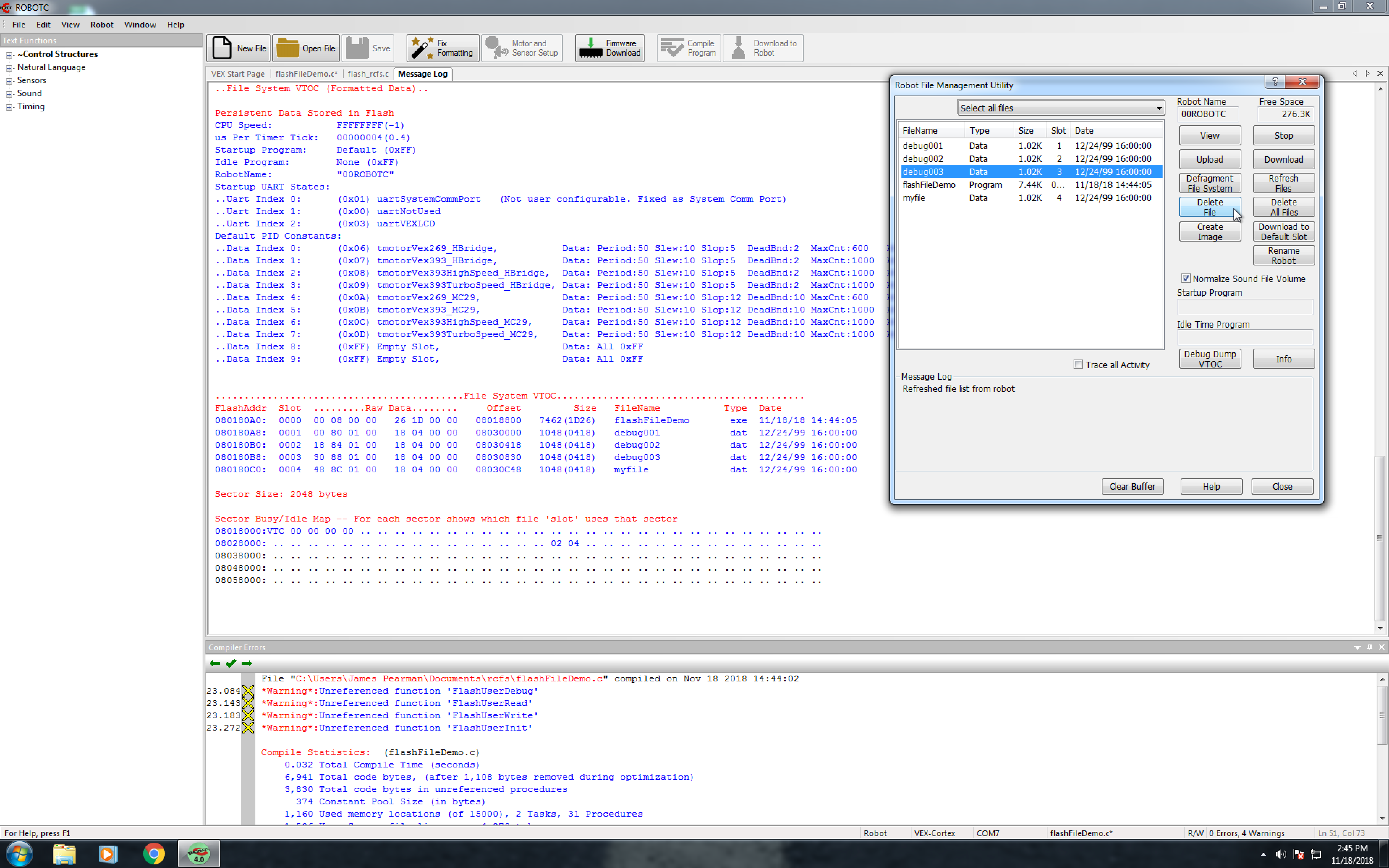 Saving information to the Vex Cortex - Technical Discussion - VEX Forum