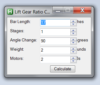 VEX Lift Gear Ratio Calculator - Technical Discussion - VEX Forum