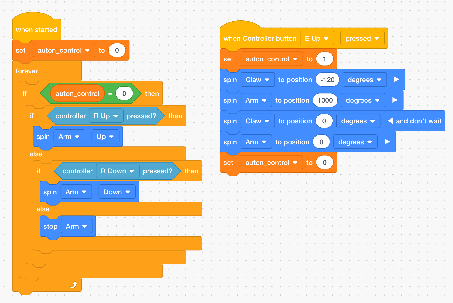 Mapping a motor to controller buttons breaks blocks that move that ...