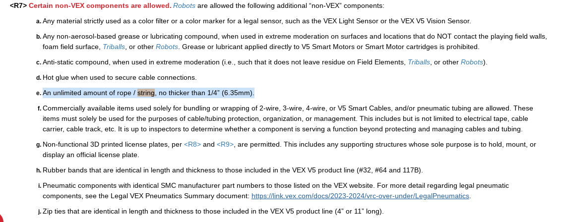 Can we use ropes? - Technical Discussion - VEX Forum