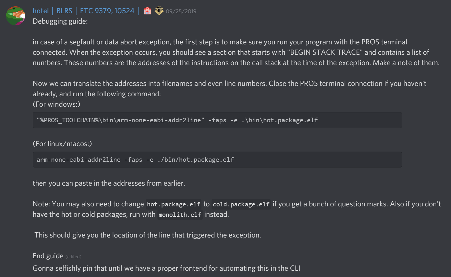 DATA ABORT EXCEPTION PC: 3415e44 CURRENT TASK: User Operator Control (PROS) - Programming ...
