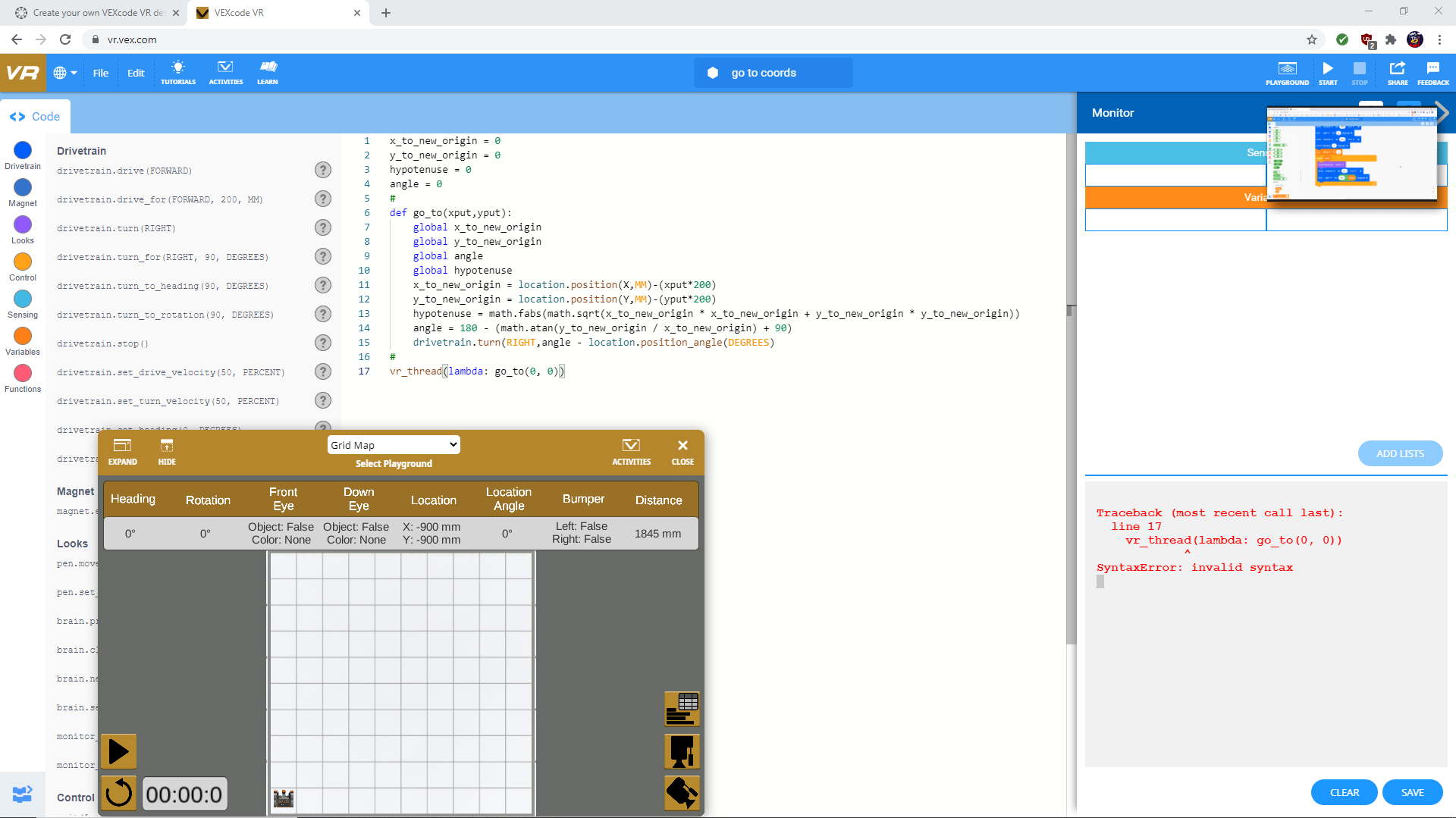 Trig in Vexcode VR and Blocks (Plus VEX VR Project Thread Now) - VEX IQ ...