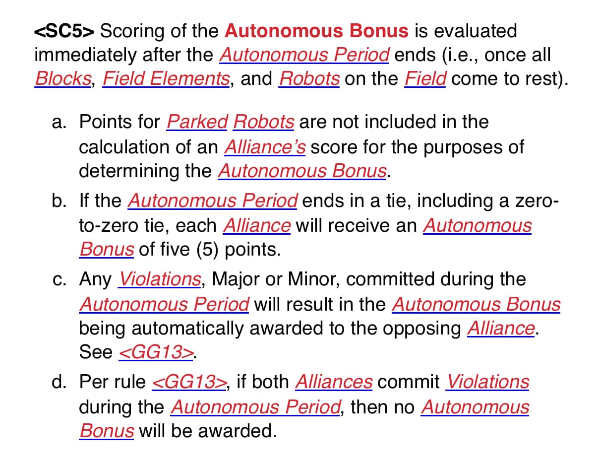 Auton Bonus Point VURC Criteria Question - VEX Robotics Competition ...