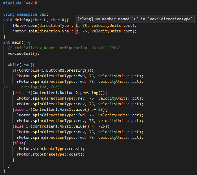 Functions with Parameters - VEXcode Pro V5 Text Tech Support - VEX Forum Functions with Parameters - VEXcode Pro V5 Text Tech Support - VEX Forum