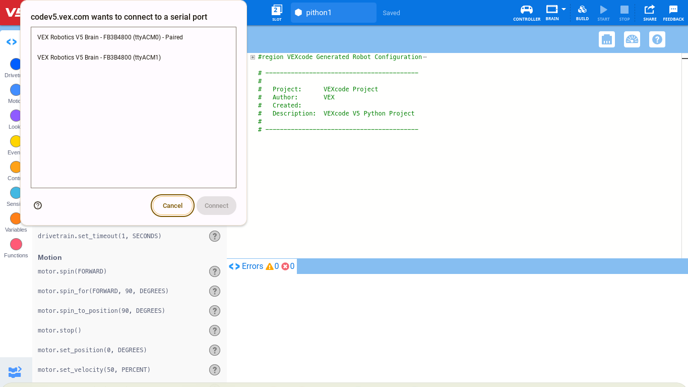 Python download issues - Programming Support - VEX Forum