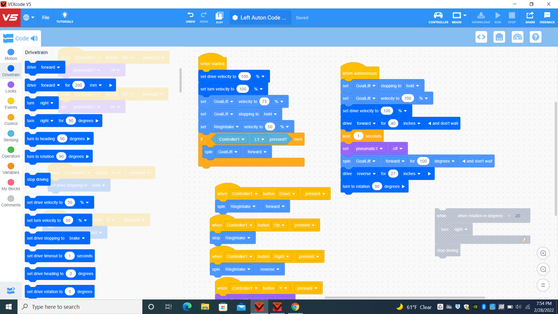 Why is our robot turning left and right continuously during auton using the inertial sensor ...