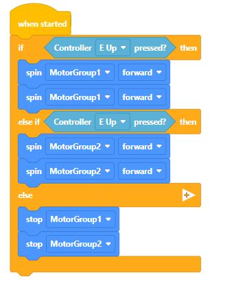 Configuring a controller and assigning motor group to multiple buttons ...